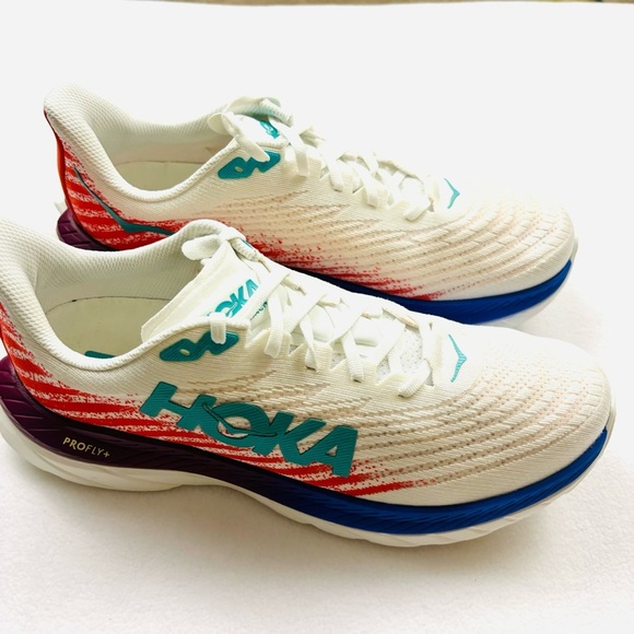 Hoka | Shoes | Hoka Mach 5 White W Multi Color Light Weight Mesh ...